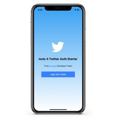 Ionic 4 Twitter Login with Firebase - Starter