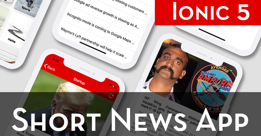 Short Viral News App Template - Ionic 5 – Enappd | Ionic, React native ...